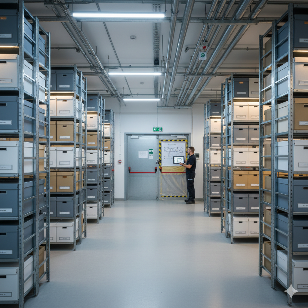 Impianto estinzione gas inerte per archivi Milano